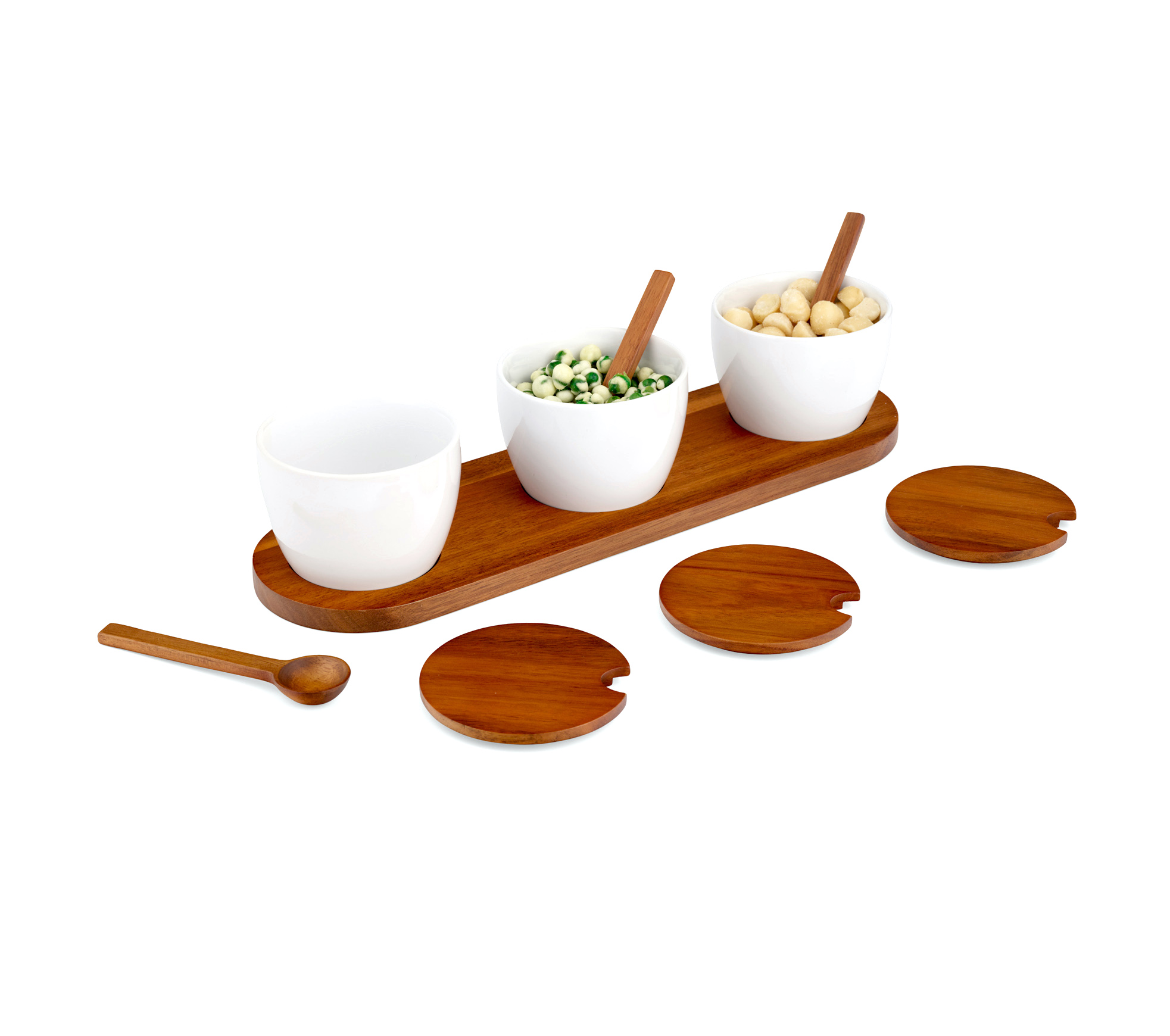 Duets 'Triple Condiment Server w/ Lids & Spoons' | ShopOne | RIT