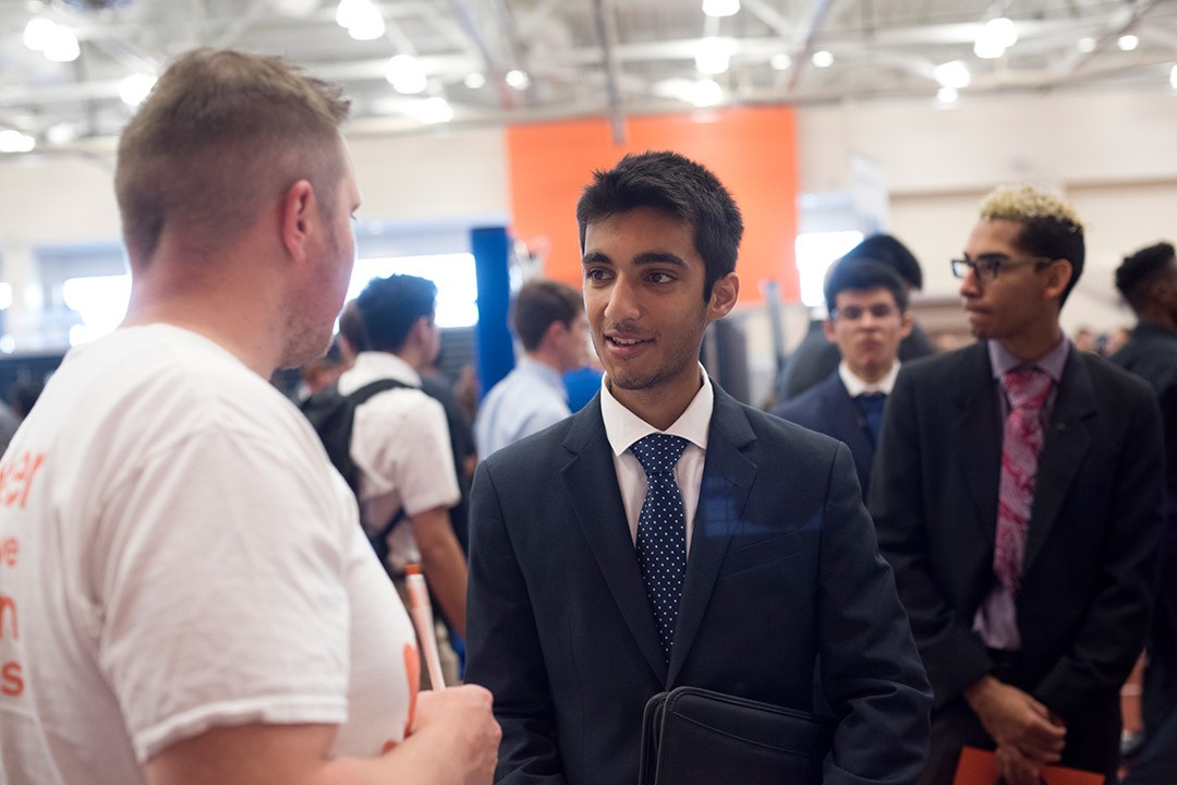 RIT students and prospective employers network at the Fall Career Fair ...